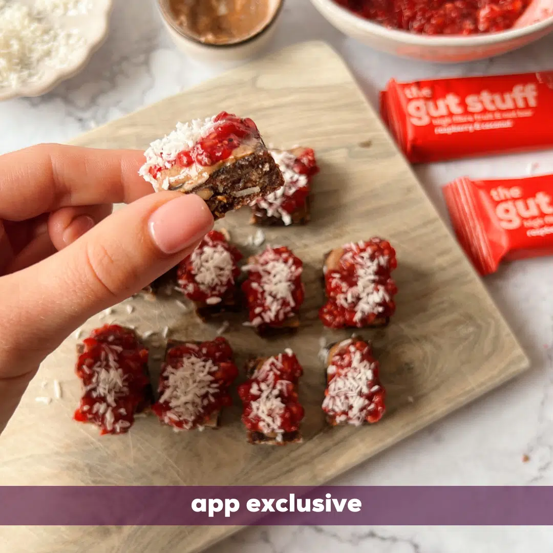 High fibre PB, J & Coconut Snack Bites