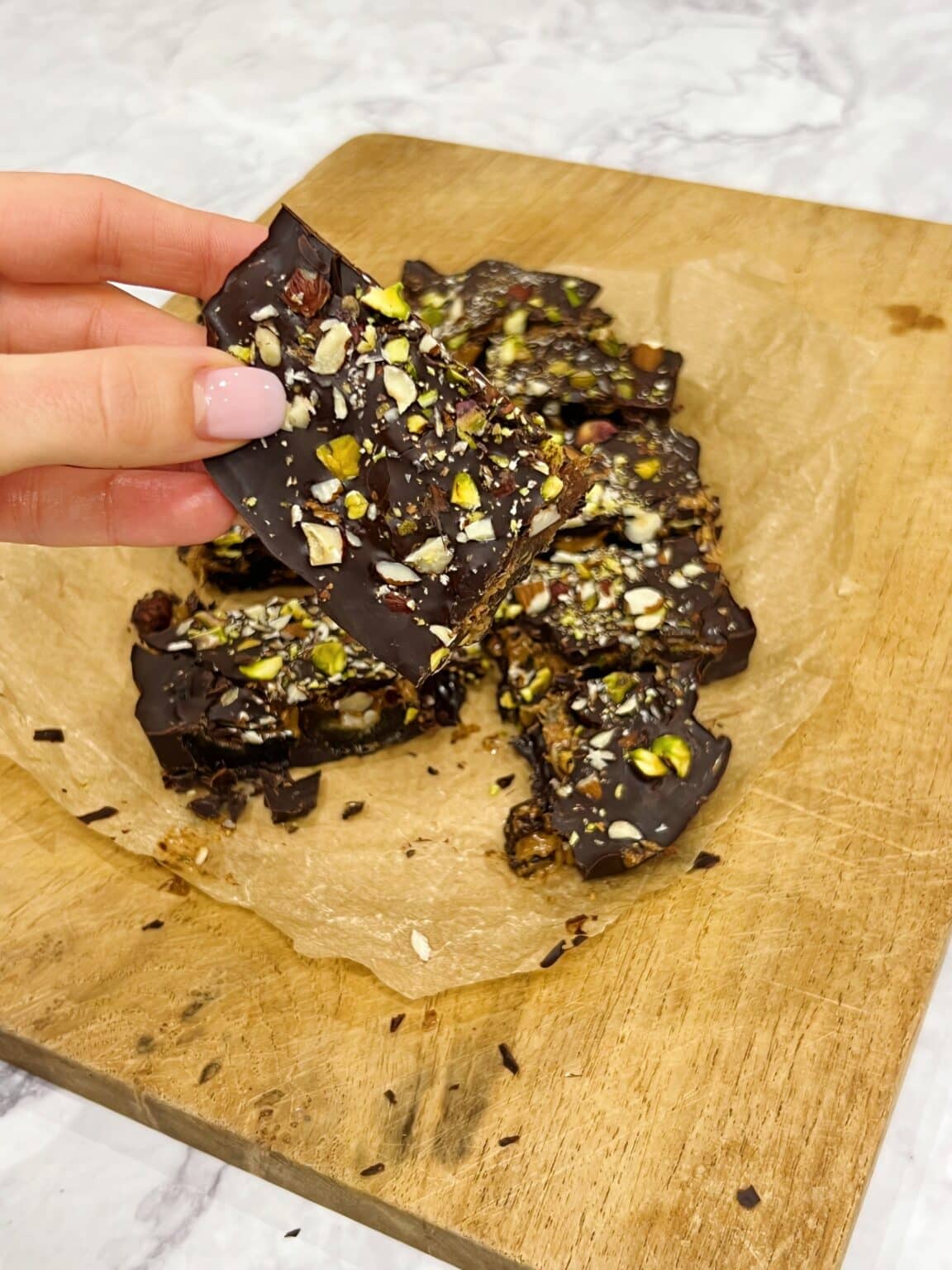 fruit and nut chocolate bark